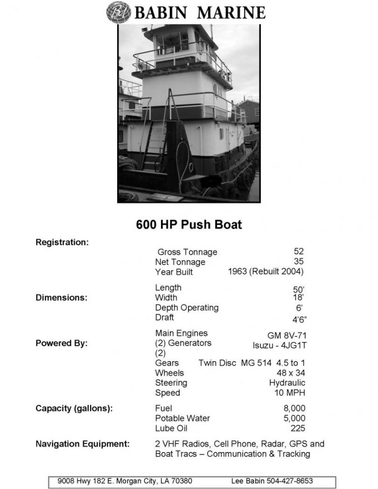 Push Boats Archives - Babin Marine, LLC
